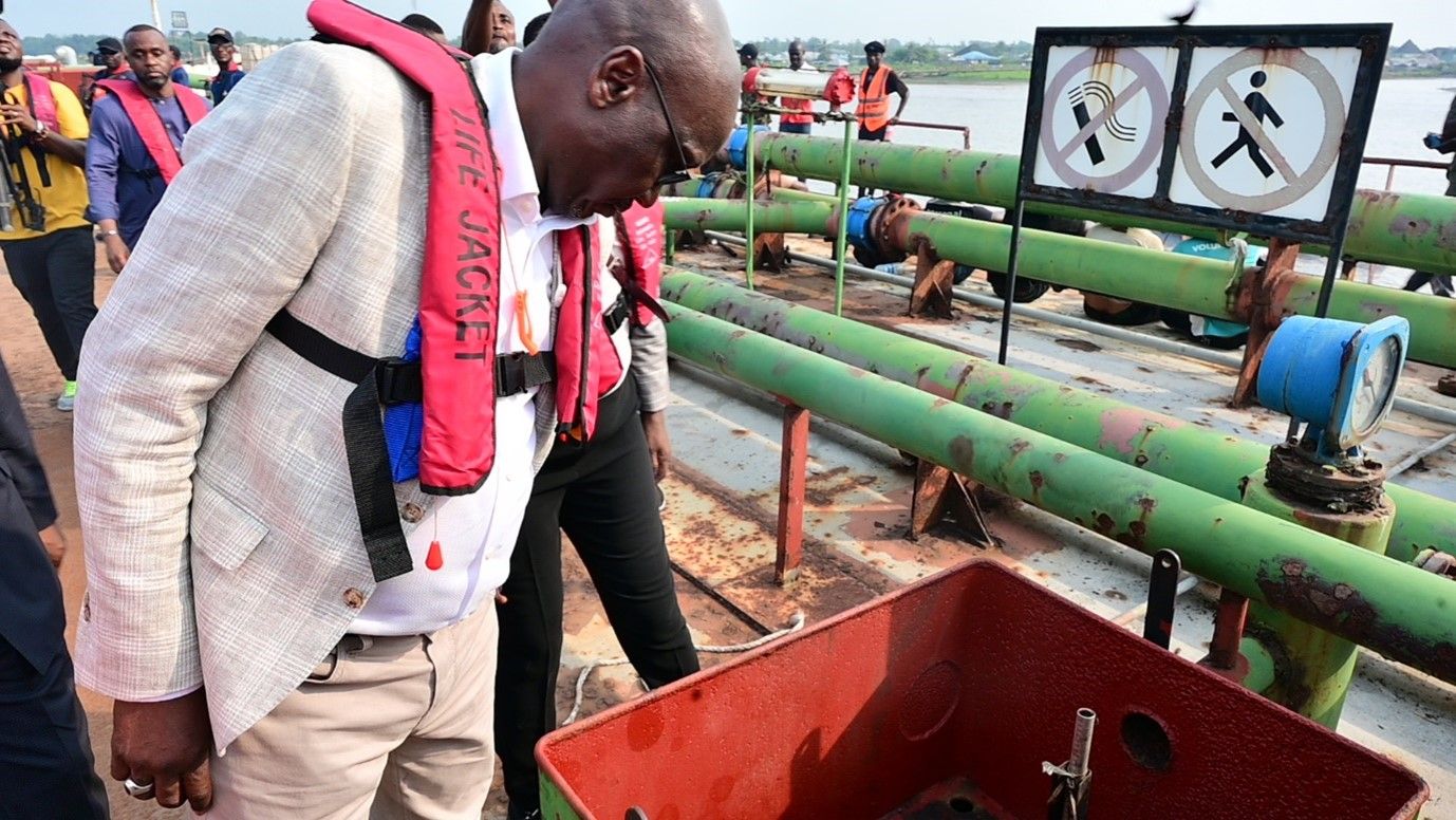 INTERCEPTED CRUDE OIL VESSEL IN WARRI, DELTA STATE.