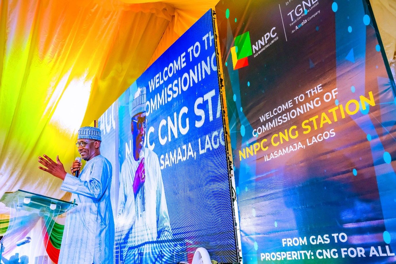 THE COMMISSIONING OF NNPC LIMITED'S CNG STATION AT ILASAMAJA, LAGOS STATE.